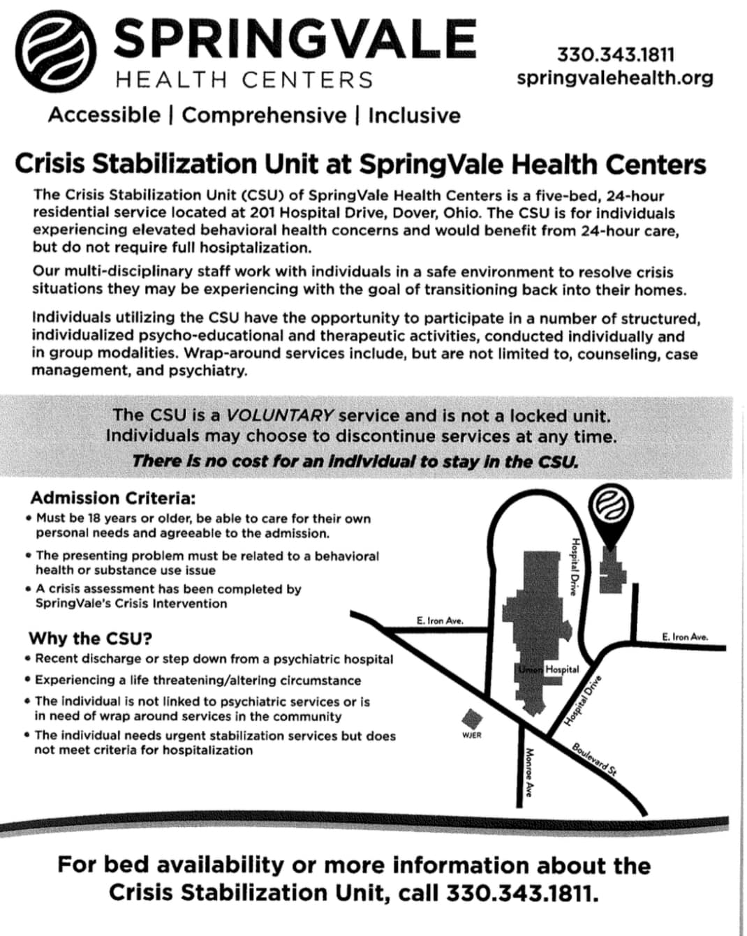 Crisis Stabilization Unit - SpringVale Health Center in Dover - WJER Radio 100.9FM & 1450AM